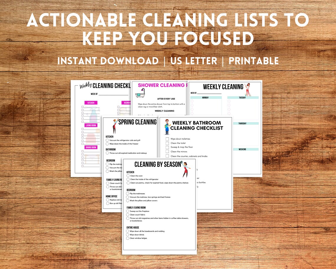 Deep Cleaning Checklist Weekly Cleaning Checklist House - Etsy