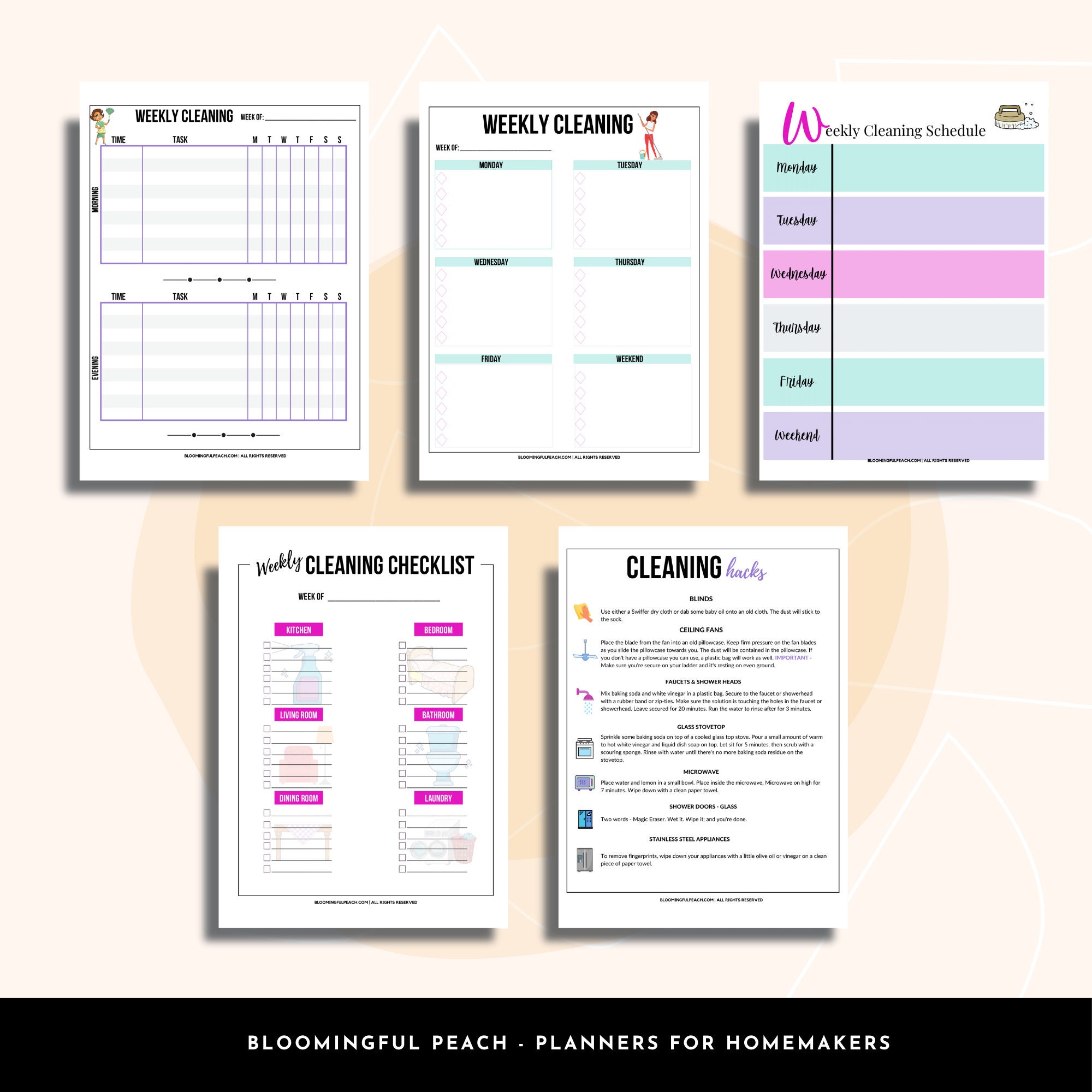 Deep Cleaning Checklist, Weekly Cleaning Checklist, House Cleaning ...