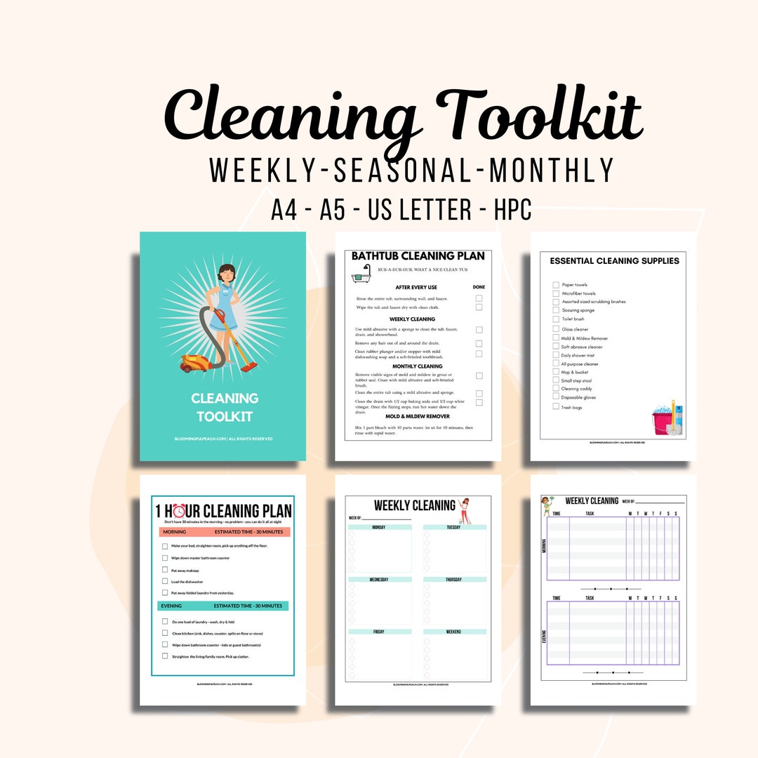 Deep Cleaning Checklist, Weekly Cleaning Checklist, House Cleaning ...