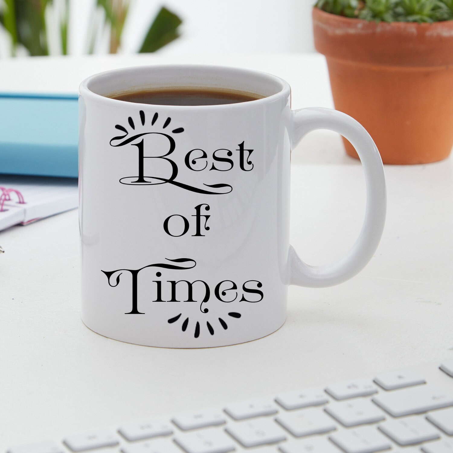 Optimist Pessimist Coffee Mug, Best of Times Mug, Dickens, Literary ...