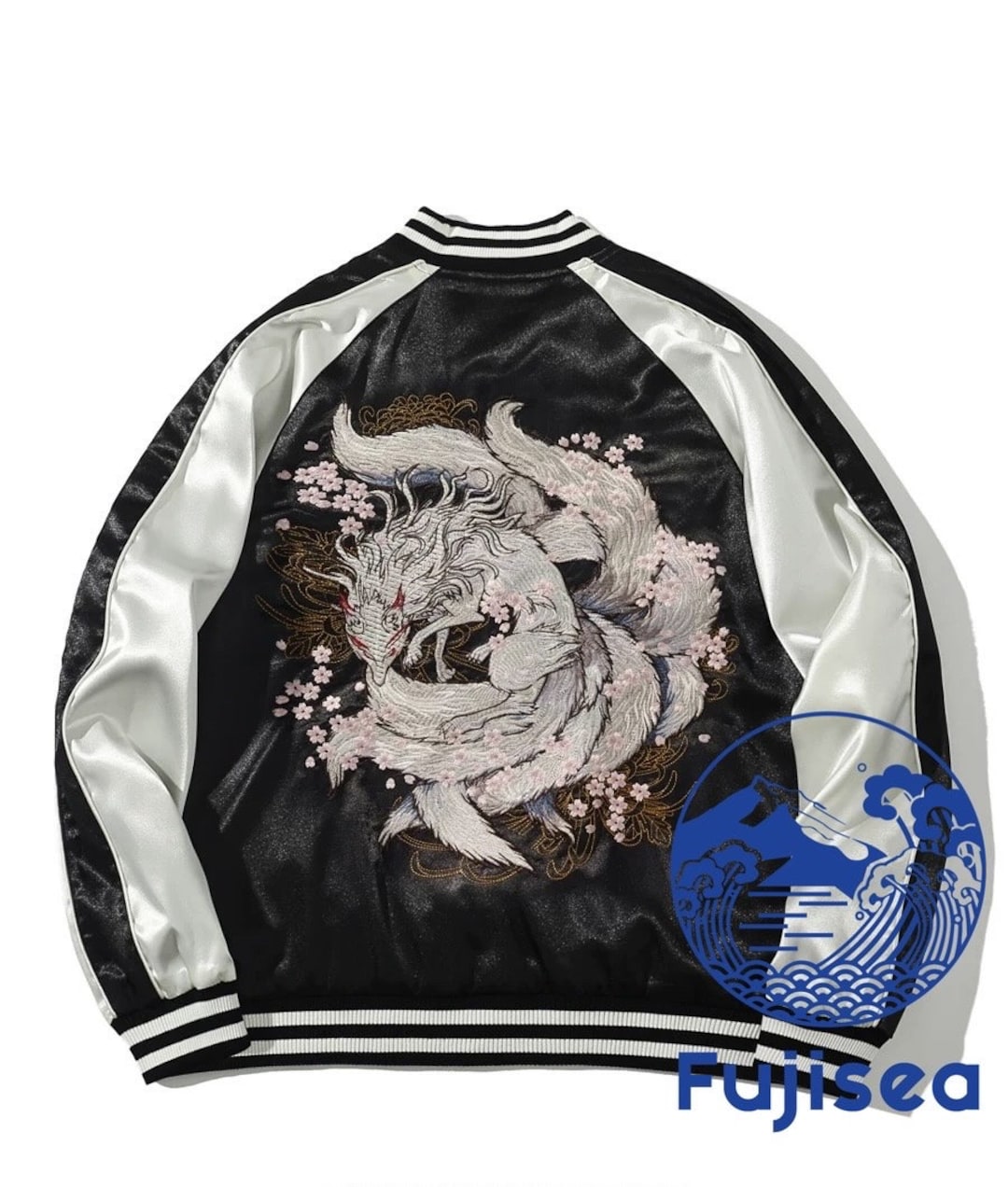 Fujisea Fairy Nine-tail Kitsune Fox Embroidery Sukajan Jacket for ...