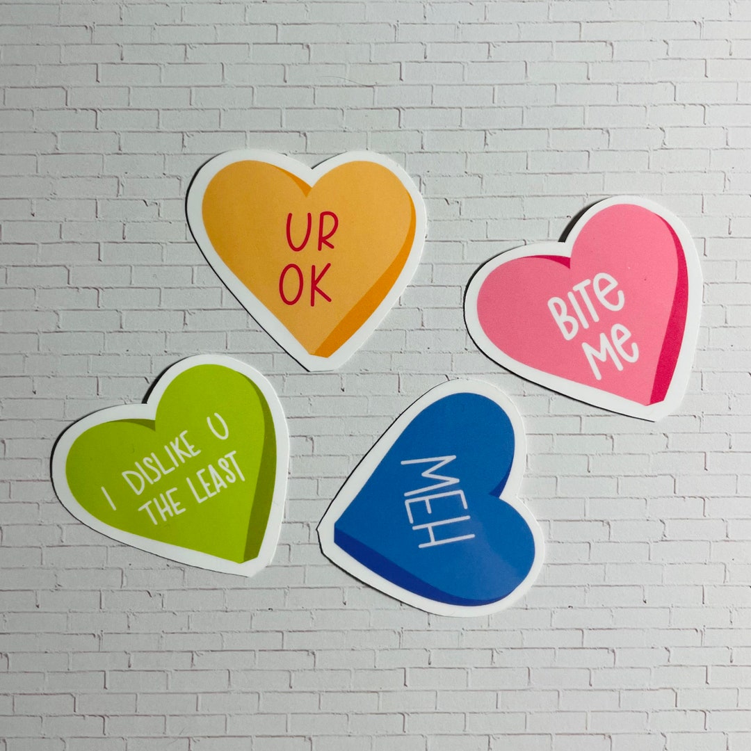 Passive Candy Hearts Sticker Set - Etsy