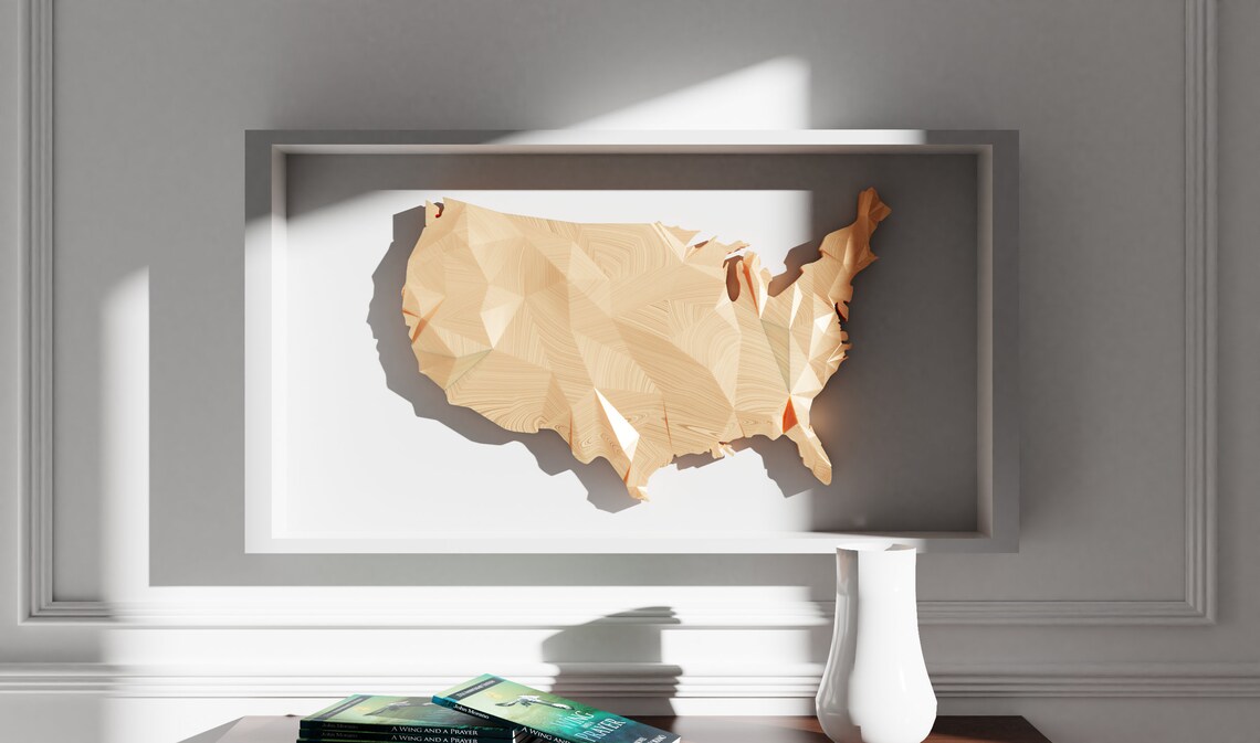 Cnc USA Map. 3d Model of American Map. CNC Files for Wood Stl - Etsy