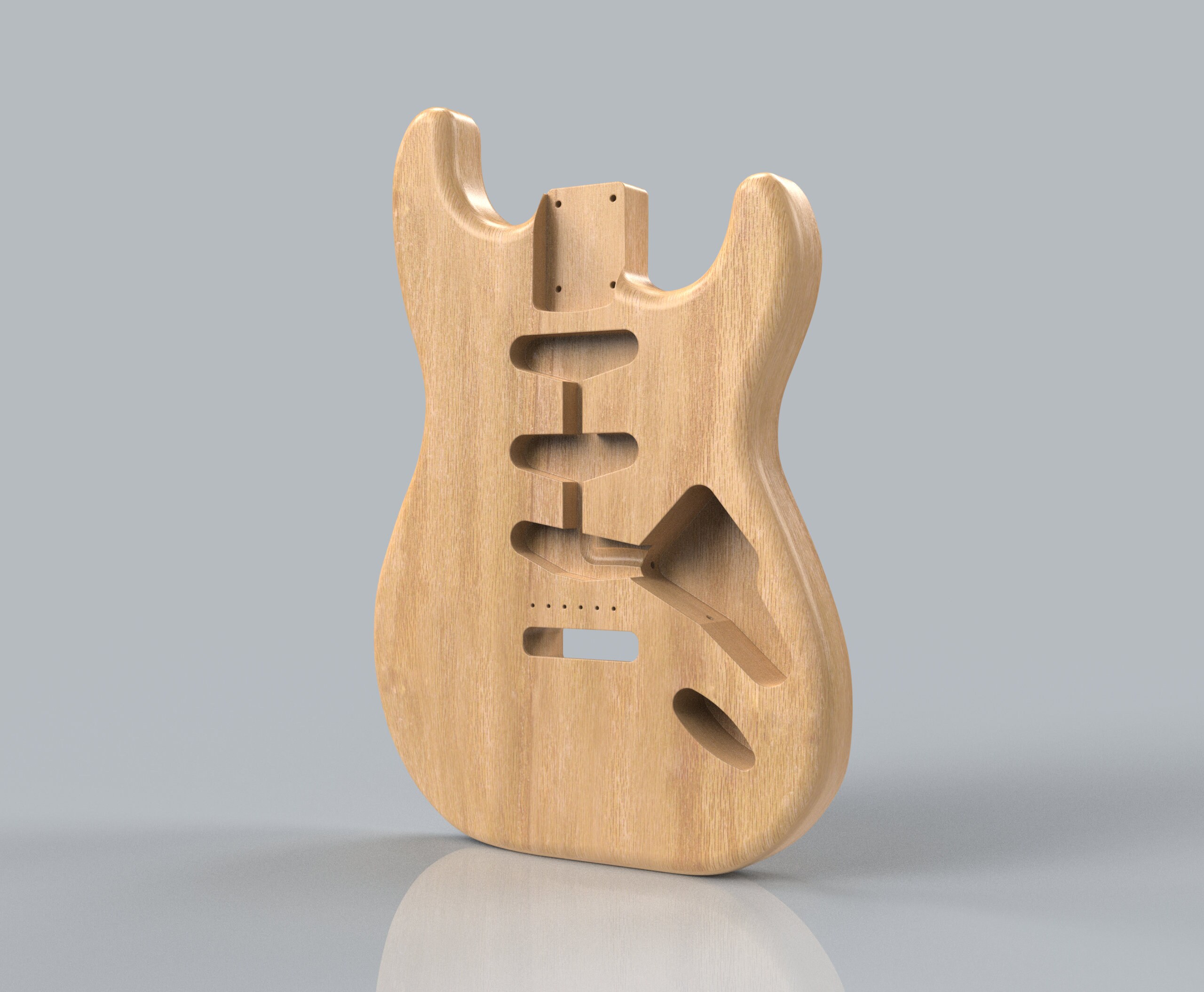 Stratocaster Guitar Body V1 3D CAD Files Stl Step 3mf Iges - Etsy