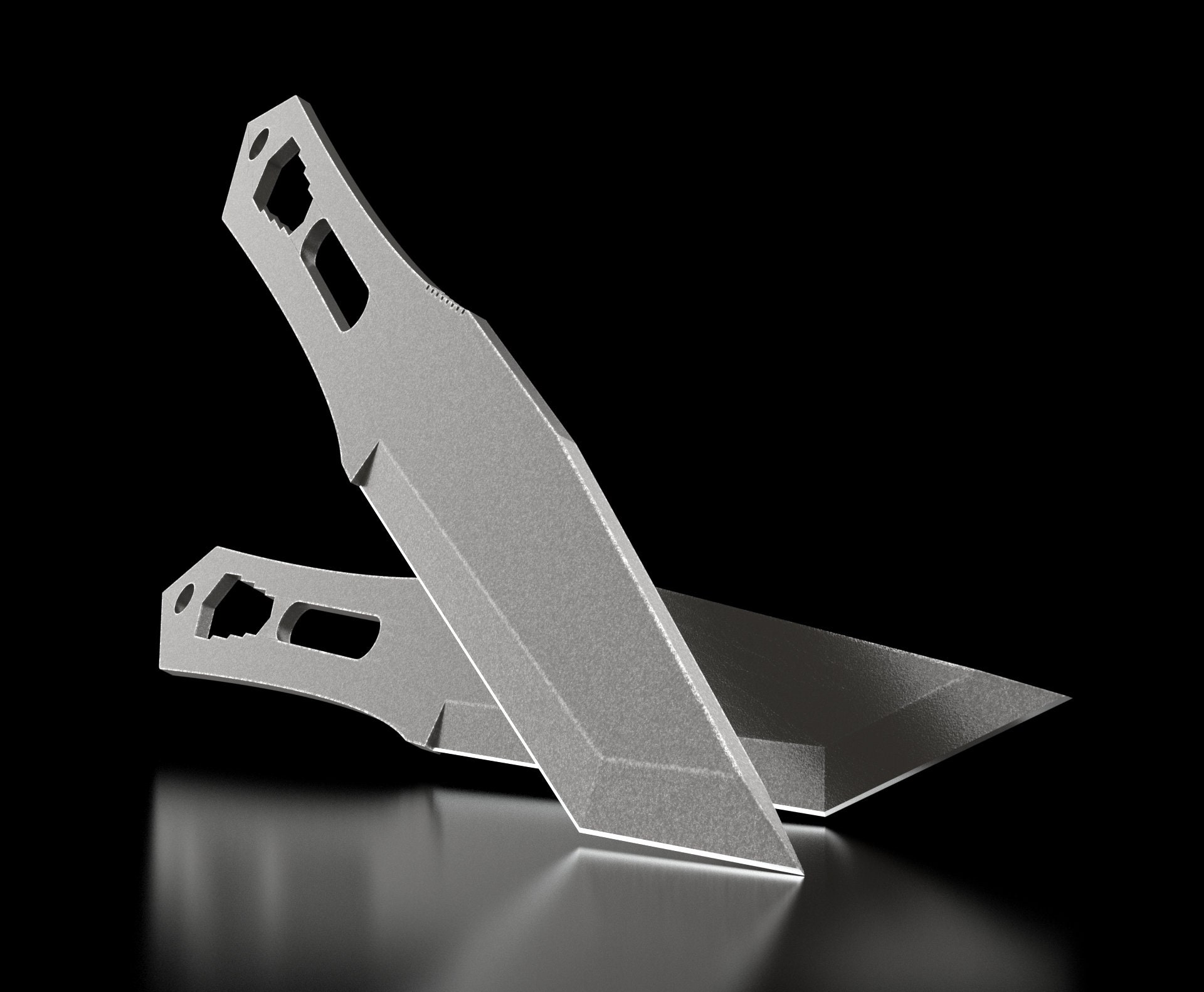 Tactical Knife V1 3D CAD Files Stl Step 3mf Ai Dxf Eps Pdf Svg 1:1 ...