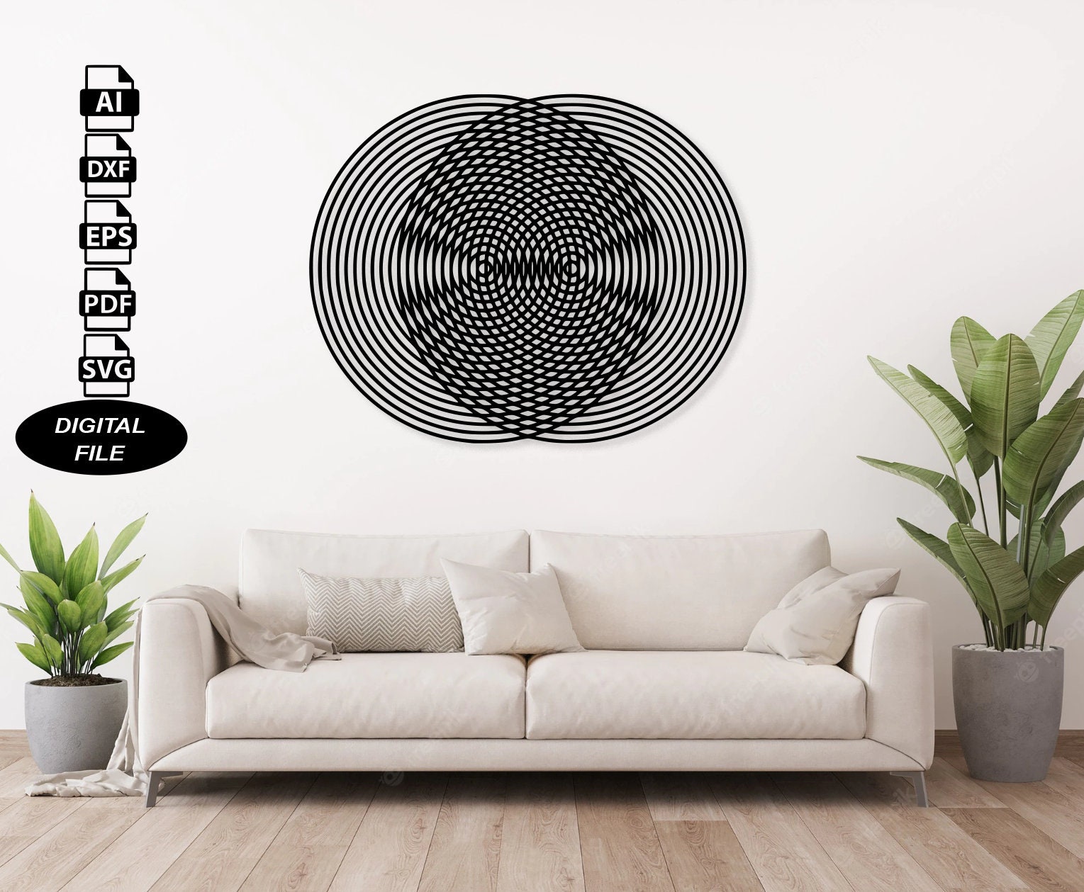 CUT READY, Optical Illusion Wall Art ,svg,dxf,vector File,plasma ...