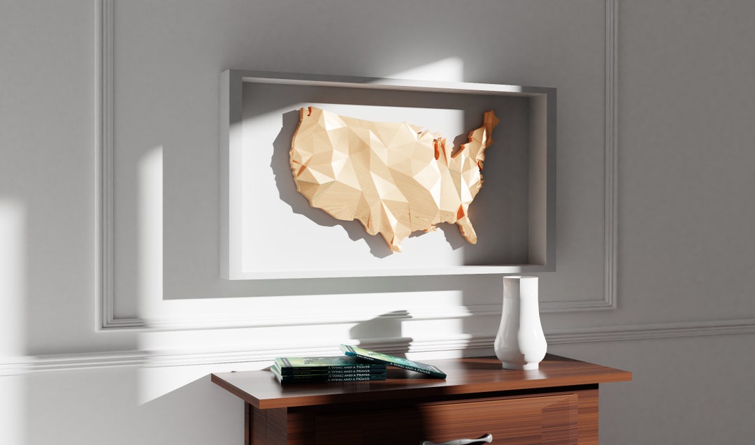 Cnc USA Map. 3d Model of American Map. CNC Files for Wood Stl - Etsy