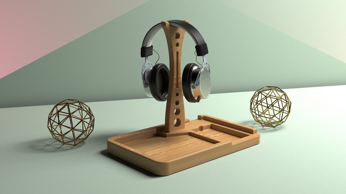 Wood Stand for Headphones, Desk Organizer, CNC Router, DXF File for ...