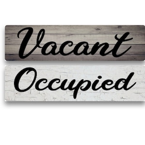 TWO SIGN SET Vacant Occupied Signs - Metal Sign 3"x12" or 2"x8" Indoor ...