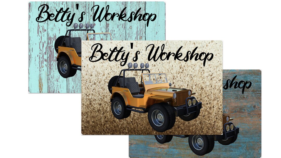 Personalized 4x4 Garage Sign – Faux Wood Metal Print - Etsy