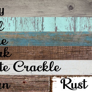Vineyard Cursive Font Choose Barn Wood Grey or Rust Look | Etsy