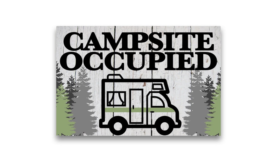 Campsite Occupied With Motorhome Camper 8"x12" Metal Sign Modern Rustic ...