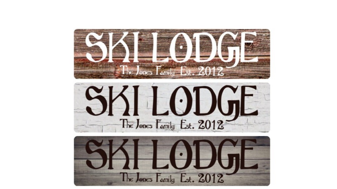 Personalized Ski Lodge Metal Sign, Faux Barn Wood Look - Etsy