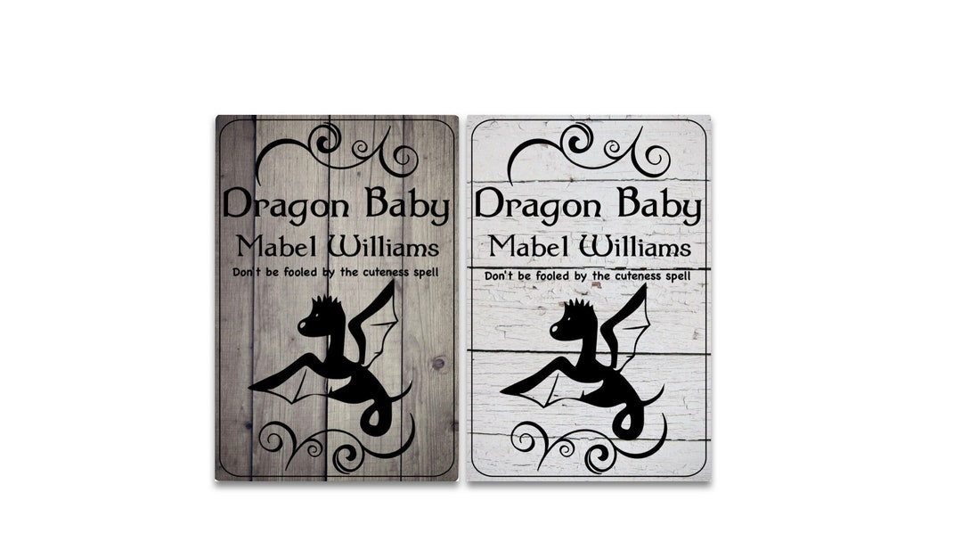 Personalized Dragon Baby Metal Sign – Rustic Nursery Decor - Etsy