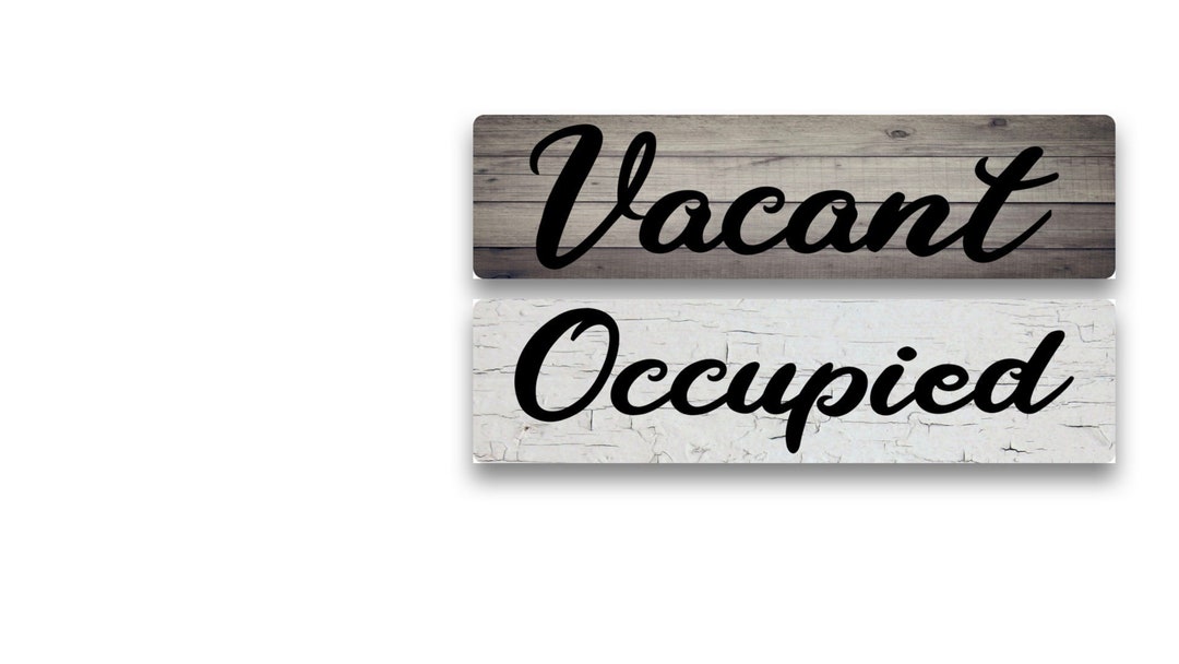 TWO SIGN SET Vacant Occupied Signs - Metal Sign 3"x12" or 2"x8" Indoor ...