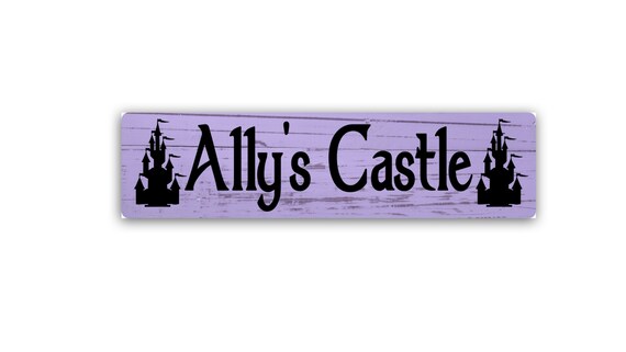 Personalize Name Castle Room Sign metal Sign 4x18 - Etsy