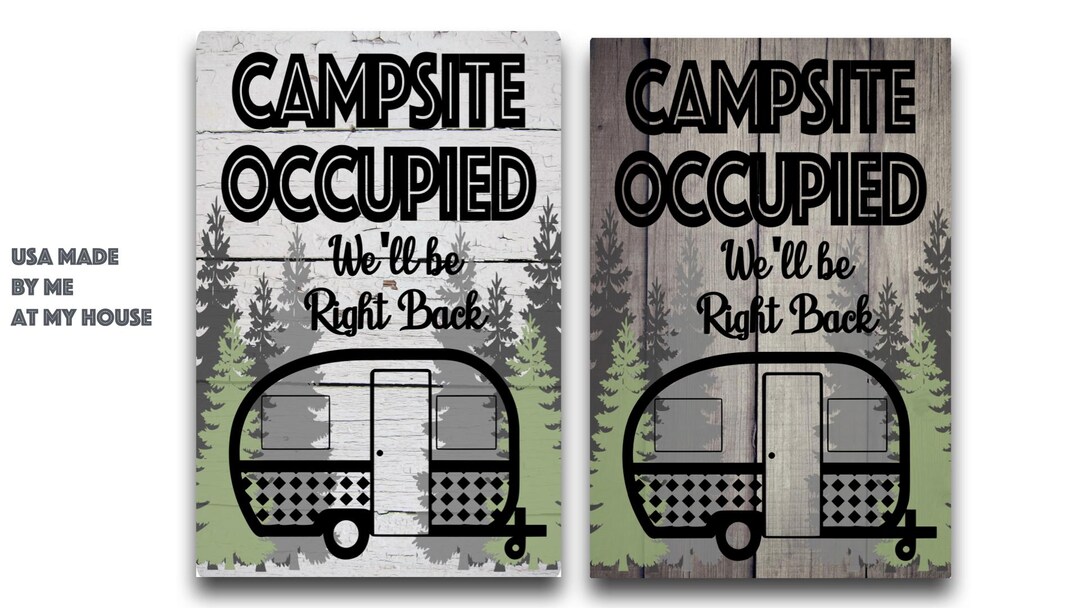 Campsite Occupied Metal Sign: Rustic Camper Decor (8"x12") - Etsy
