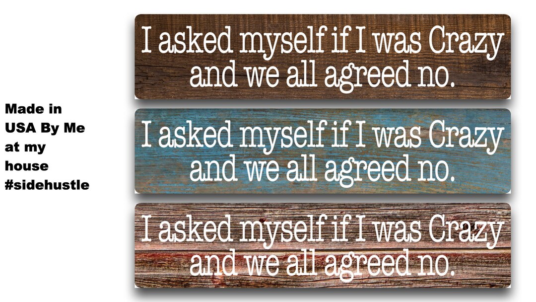 I Asked Myself If I Was Crazy and We All Agreed No - You Choose the ...