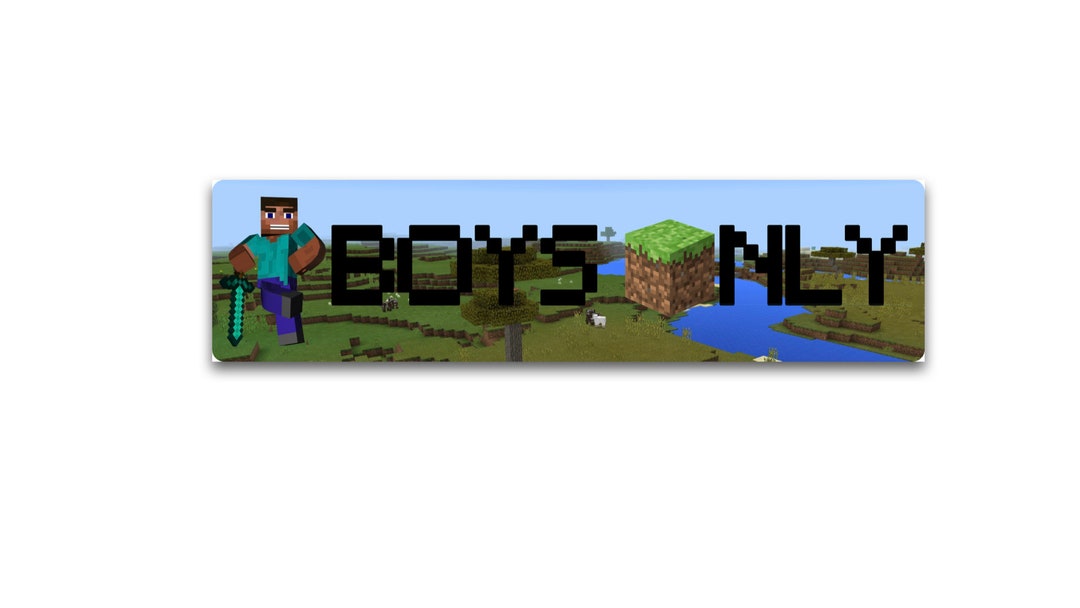 Boys Only Minecraft Style Metal Sign - Kids Room Decor - Etsy
