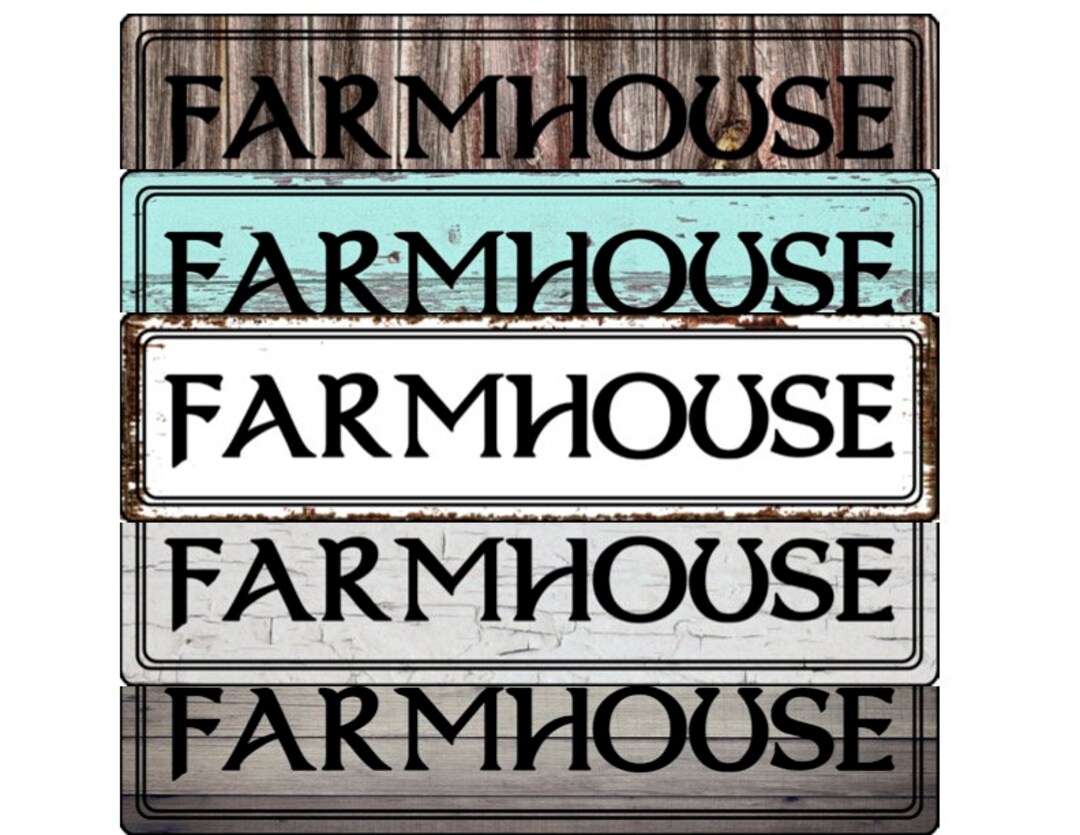 FARMHOUSE Personalized Sign With Rustic Wood Look Backgrounds to Choose ...