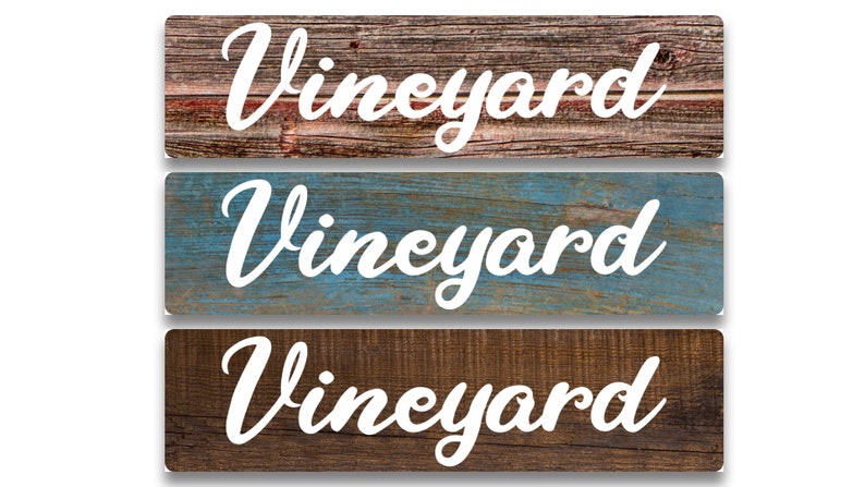 Vineyard Cursive Font Choose Barn Wood Grey or Rust Look | Etsy