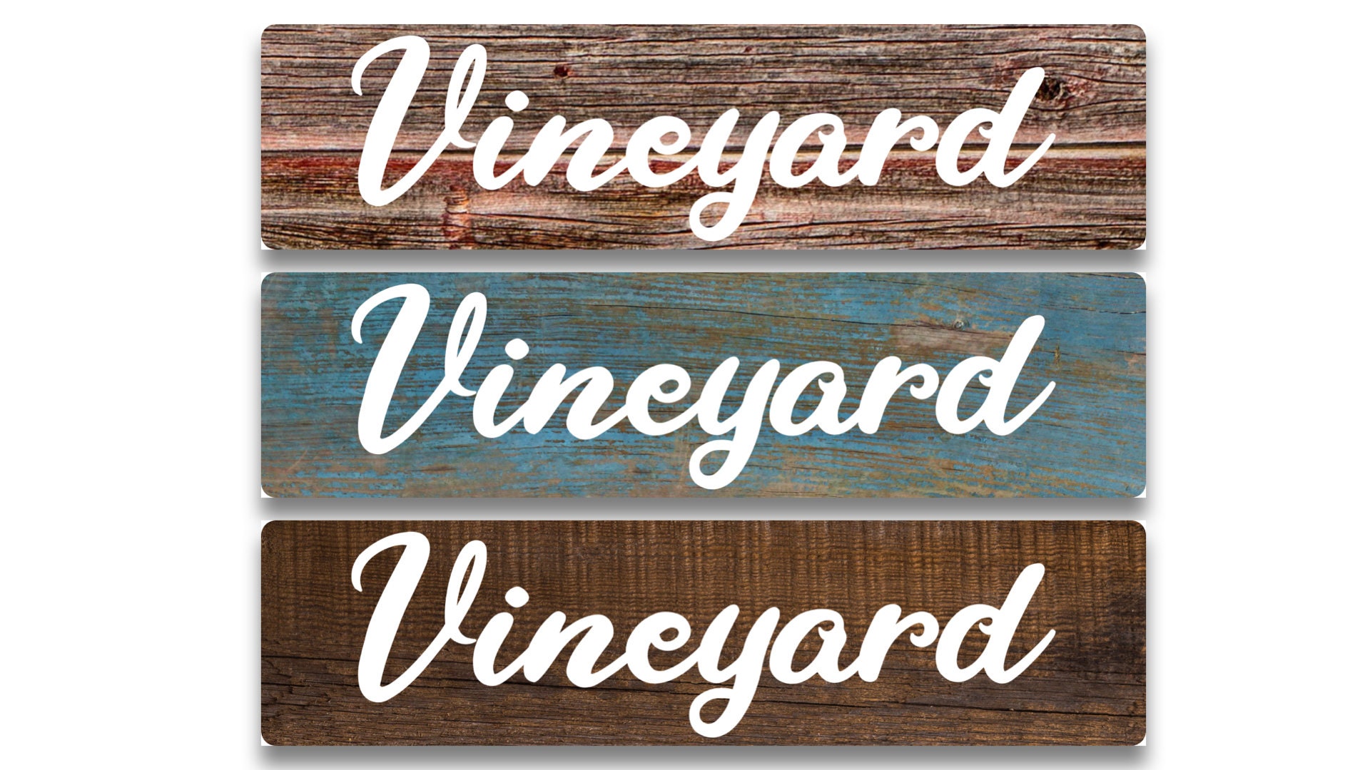 Vineyard Cursive Font Choose Barn Wood Grey or Rust Look | Etsy