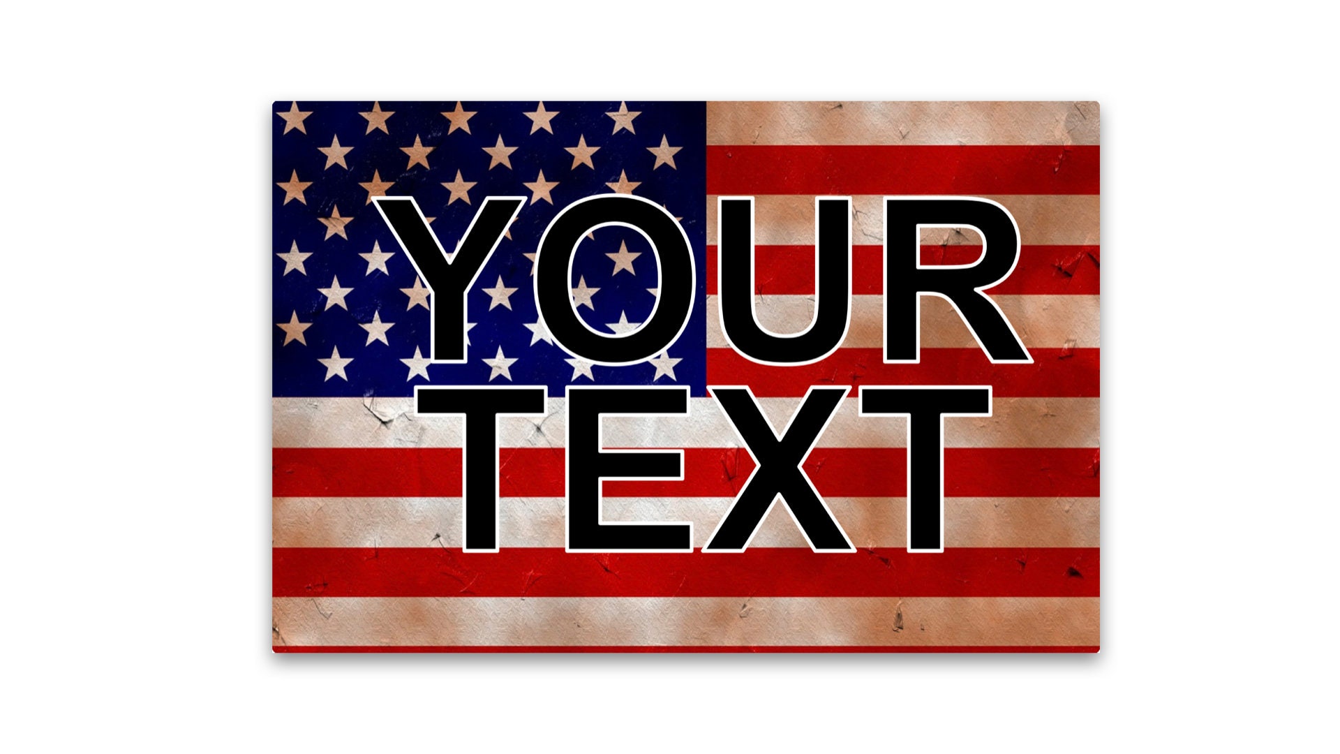 Rustic Aged USA Flag Background With YOUR Text metal Sign - Etsy