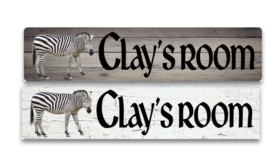 PERSONALIZED Name Zebra and Choose From 2 Backgrounds -metal Sign 4"x18 ...