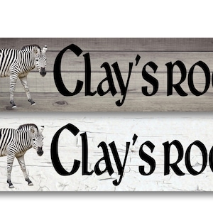 PERSONALIZED Name Zebra and Choose From 2 Backgrounds -metal Sign 4"x18 ...
