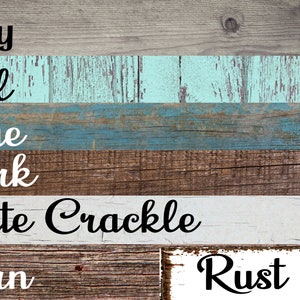 Vineyard Cursive Font- Choose Barn Wood, Grey, or Rust Look- Metal Sign ...