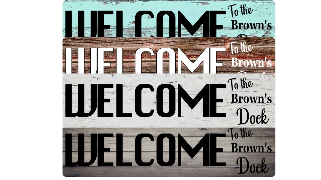 Custom Welcome Dock Sign: Personalized Family Name Metal Plaque - Etsy