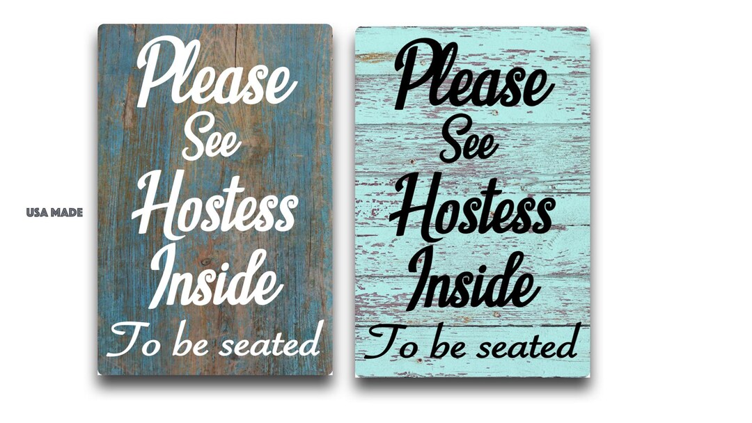 Please See Hostess Inside Metal Sign – Choose Your Background - Etsy