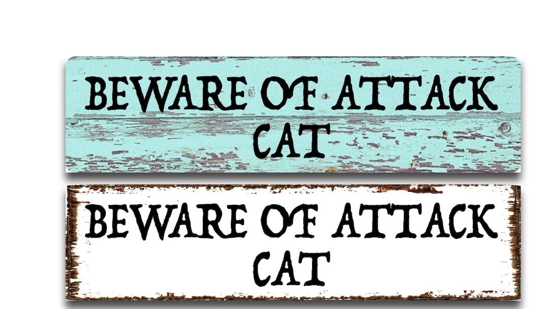 Beware of Attack Cat Metal Sign – Rustic Decor, Indoor/outdoor - Etsy