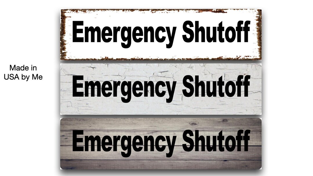 Emergency Shutoff Aluminum Sign — Durable Safety Sign for Home ...