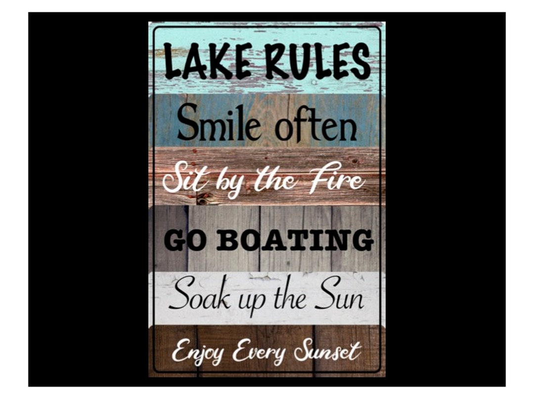 Personalized Lake Rules Metal Sign – Rustic Wood Style, Custom Text - Etsy