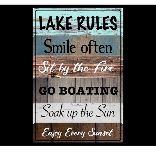 Lake Rules - Etsy
