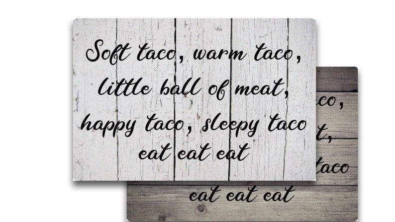 Taco Poem metal Sign 8x12 or 6x8 or - Etsy