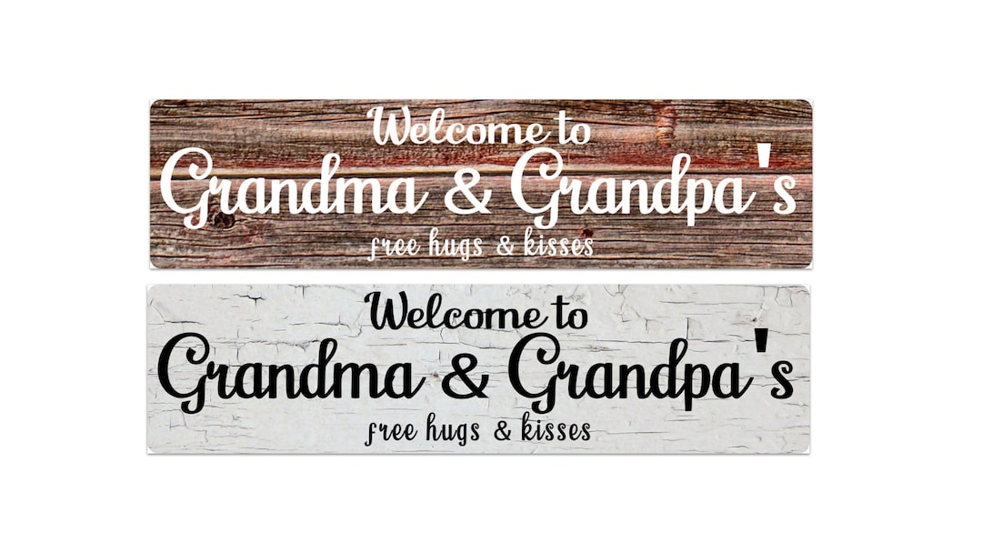 Personalized Grandma & Grandpa's Metal Sign: Barn Wood or White Crackle ...