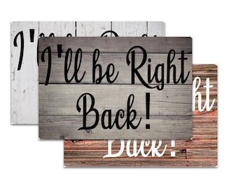 Be Right Back Sign - Etsy
