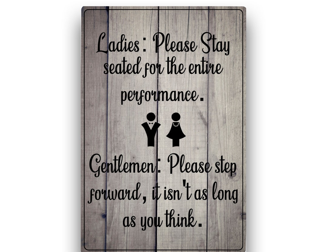Funny Bathroom Metal Sign: Ladies/gentlemen Restroom Humor - Etsy