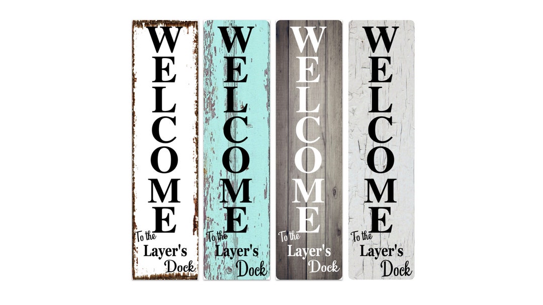 Custom Family Name Welcome Dock Sign - Vertical Metal Art - Etsy