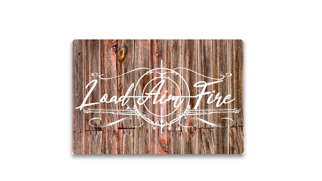 Load Aim Fire With Antique Pistols - White Text on Barn 'wood' -metal ...