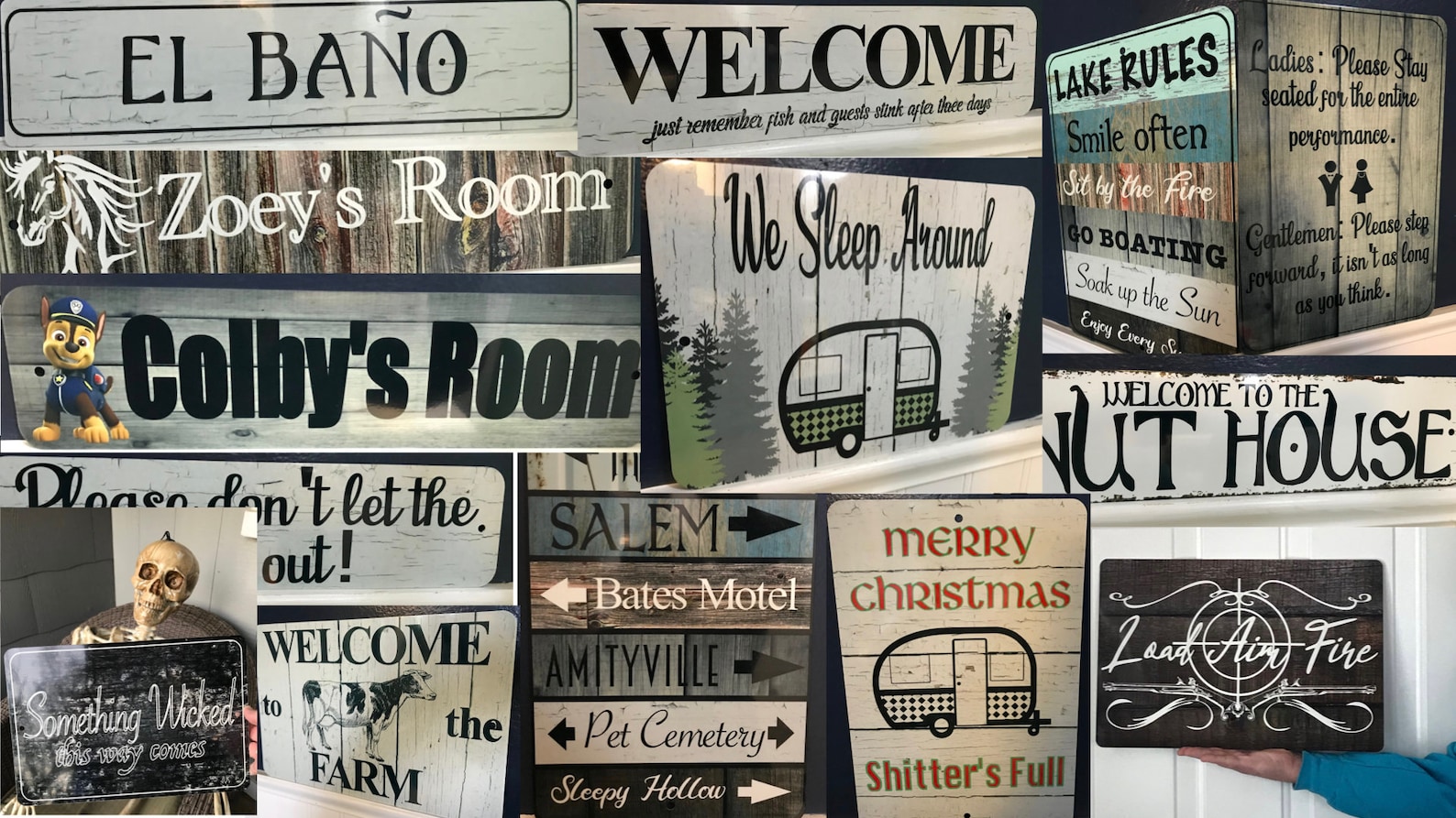 Vineyard Cursive Font Choose Barn Wood Grey or Rust Look | Etsy