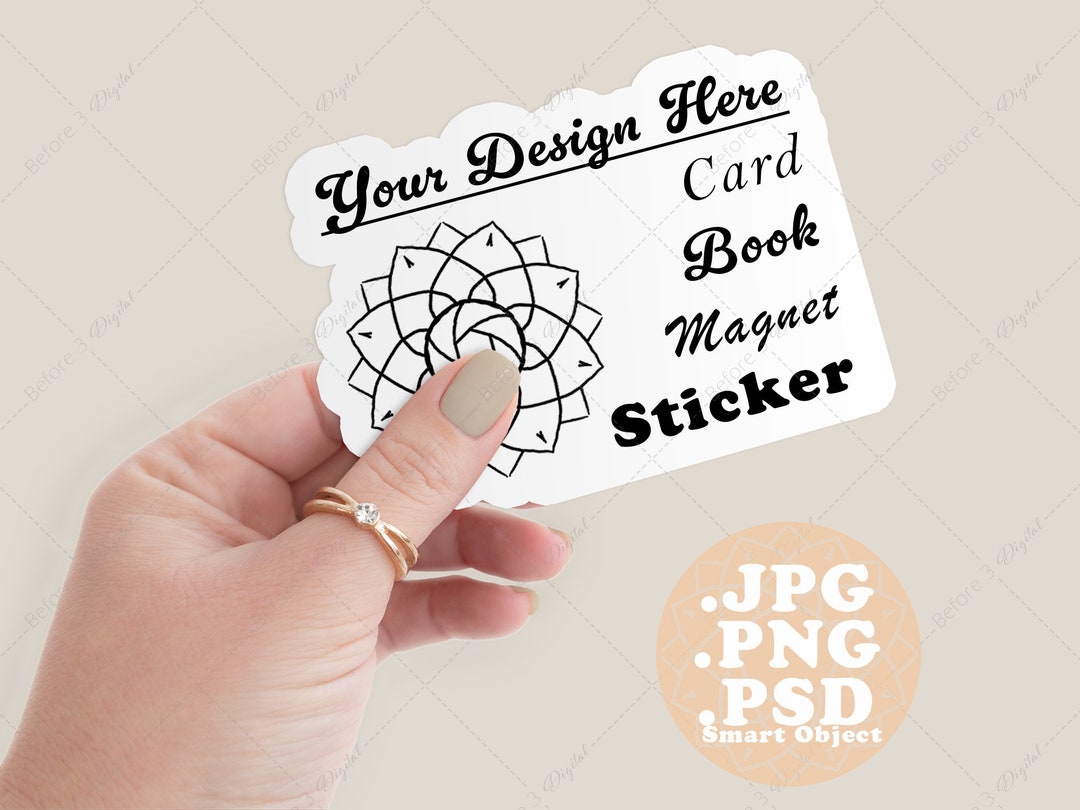 Hand Holding Sticker Mockup for Online Sellers, PSD Smart Object PNG ...
