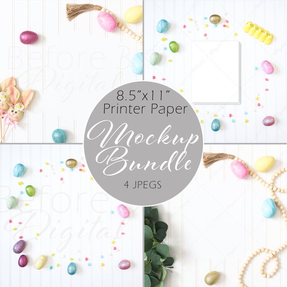 8.5x11 Printable Paper Mockup Bundle 4 Jpgs Included Easter | Etsy