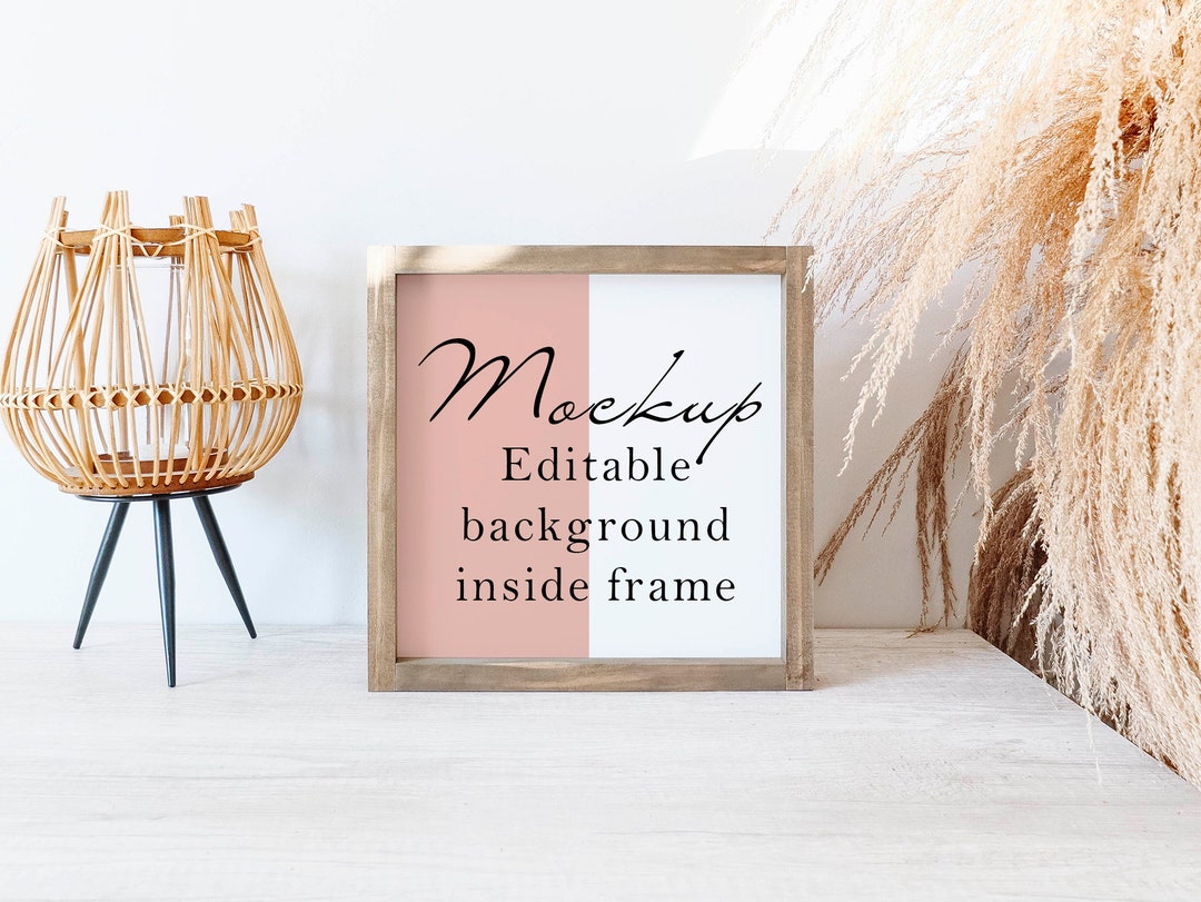 Square Frame Mockup With PSD Smart Object Editable - Etsy