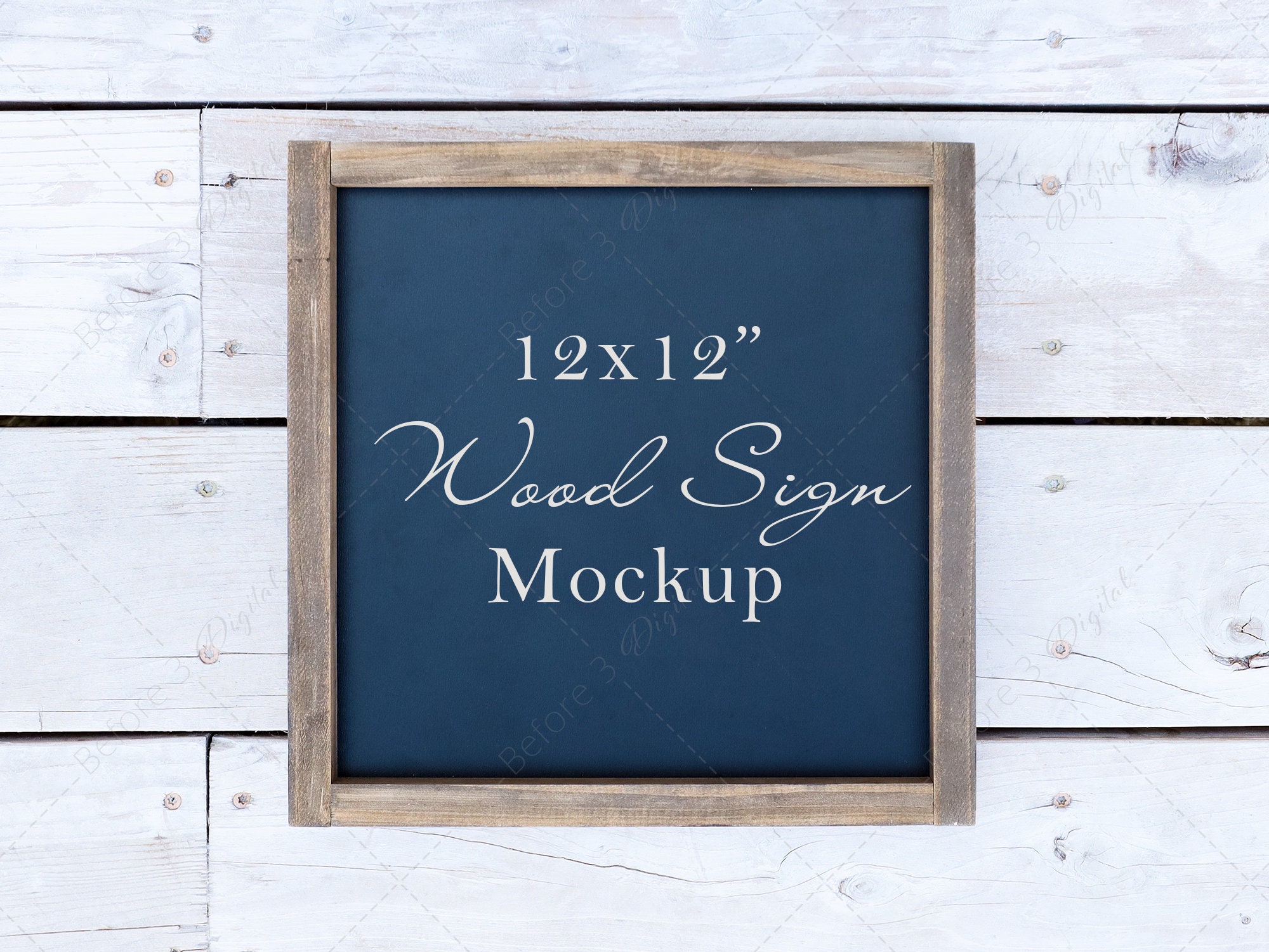 12x12 Sign Mockup Horizontal With Black Background Rustic - Etsy