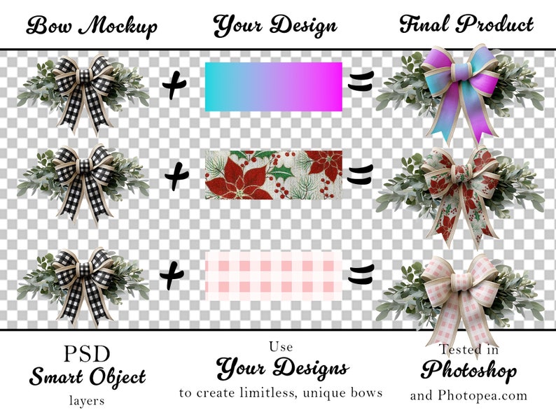 Burlap Bow Mockup PSD Smart Object JPG PNG, Editable Background and ...