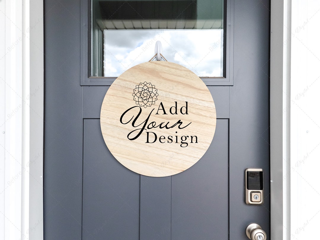 Round Wood Sign Mockup Frame PSD Smart Object, JPG PNG, Editable Sign ...