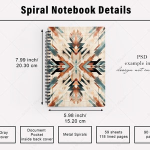 Spiral Notebook Size Chart Mockup, Actual Size 7.99 X 5.98, 8x6 Inch ...